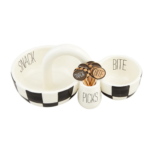 Checkered Double Dip Bowl Set – Paddock Shop